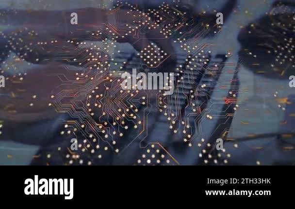 Animation of processor socket over person using keyboard. Global ...