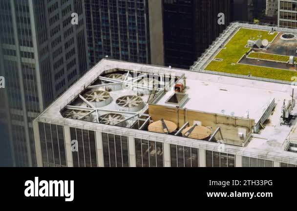 Fans of Air Conditioning and Ventilation System Spinning on the Roof ...