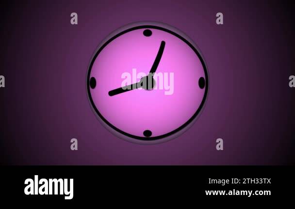 Time lapse 12 hours. 2d classic analog clock moving. animated clock ...