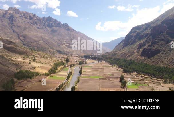 Aerial view of the sacred Valley of the Incas, in Cusco Peru. Peruvian ...