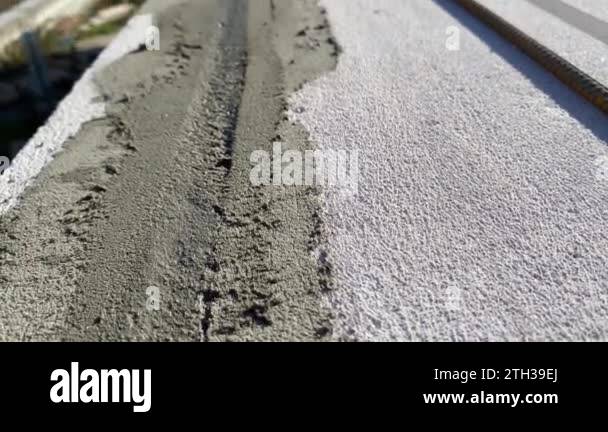 Reinforcement of foam block walls with a metal rod at the construction ...