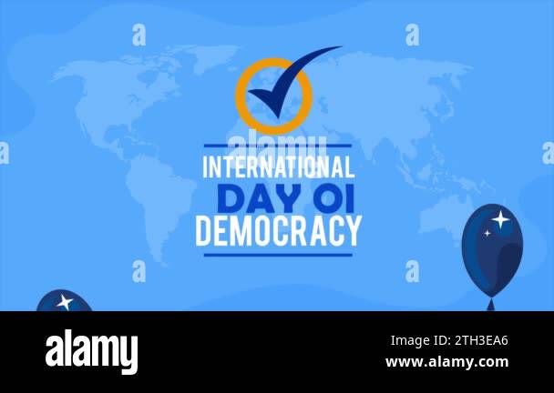 international day of democracy lettering with choice ,4k video animated ...