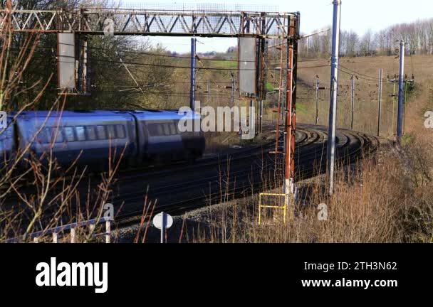Commuter Train and Railway Infrastructure in the UK Stock Video Footage ...