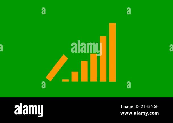 Animated financial growth chart with trend line graph. orange symbol ...