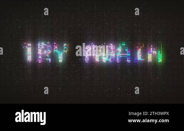 Try again pixel art animation with retro glitch and tv interference ...