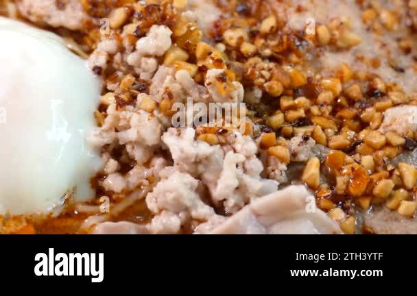 Thai Styled Tom Yum Noodles Contained With Egg Noodles, Minced Pork ...