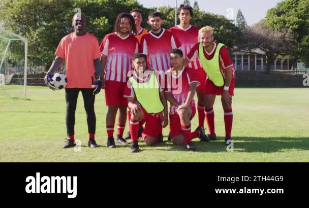 Video of diverse group of male football players. Male football team ...