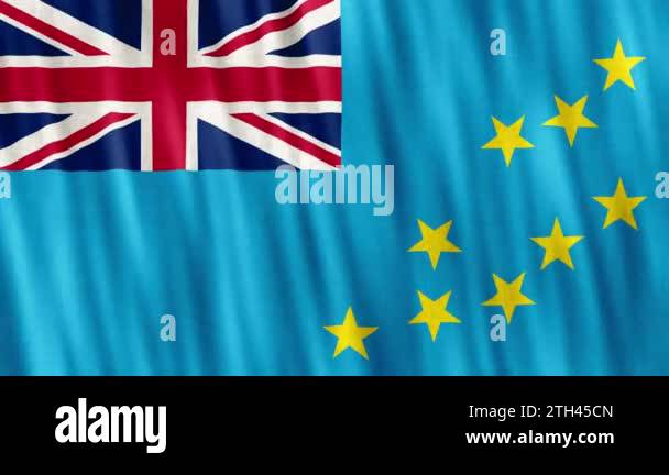 Tuvalu National Flag. Seamless loop animation closeup waving. High ...