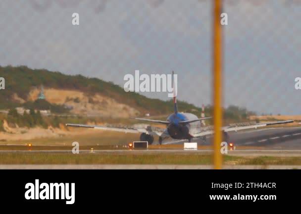 PHUKET, THAILAND - FEBRUARY 4, 2023: Boeing 767 of Azur Air burning ...