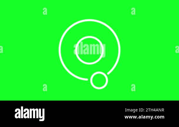 Animated hydrogen white line icon. Atom model. Proton and electron ...