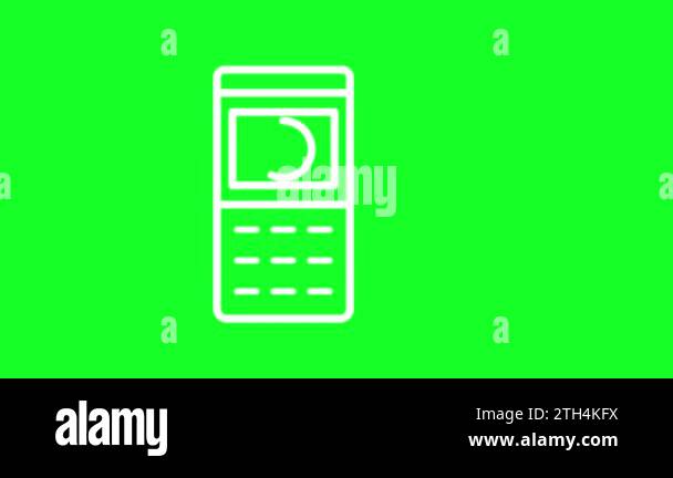 Animated payment white line icon. POS terminal. Contactless paying ...