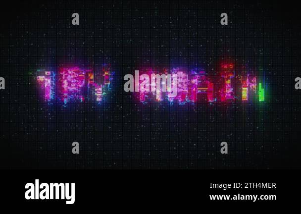 Try again pixel art animation with retro glitch and tv interference ...