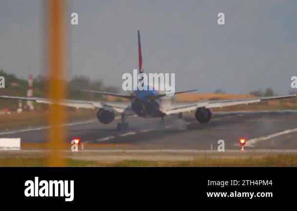 PHUKET, THAILAND - FEBRUARY 4, 2023: Boeing 767 of Azur Air burning ...