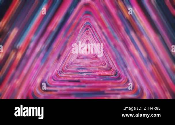 Vibrant Abstract Motion Lines Triangle Tunnel.Colorful triangle-shaped ...