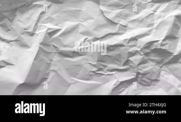 Stop motion animation of wrinkled white paper. Textured paper ...