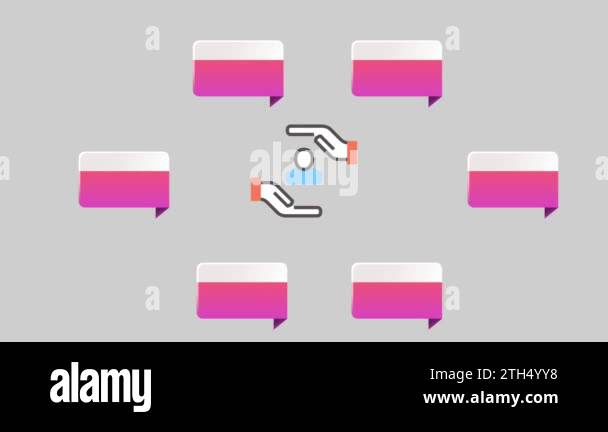 Animation pink and white space bar 5 step for infographic timeline ...