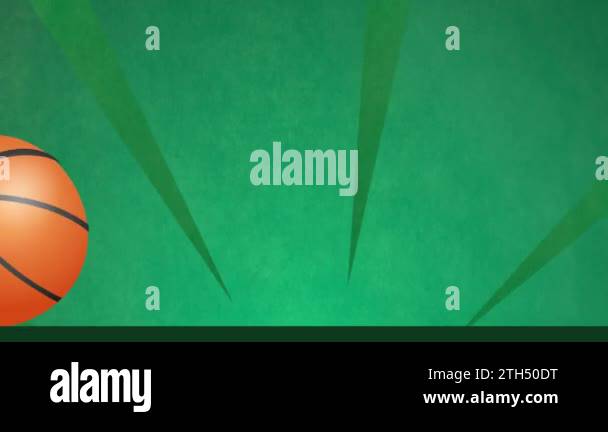 Animation of football over shapes on green background. Sport ...