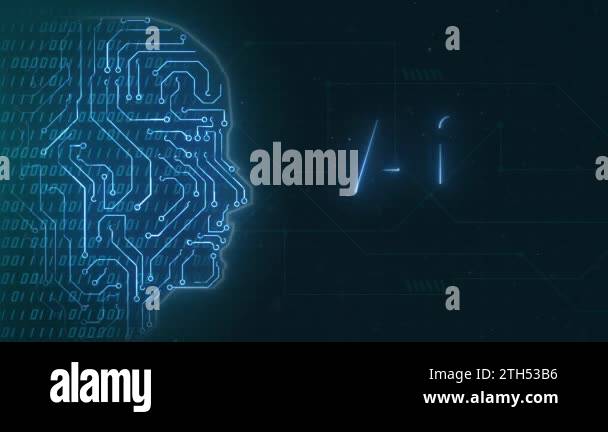 Artificial intelligence animation. Futuristic human interface concept. Robotic system ...