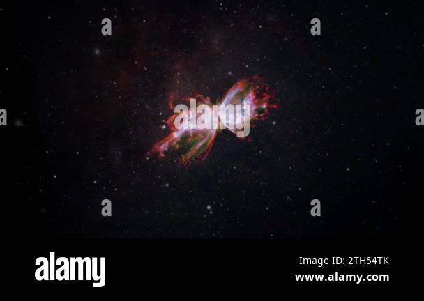 Butterfly Nebula in the northern constellation of Scorpius. Zooming ...