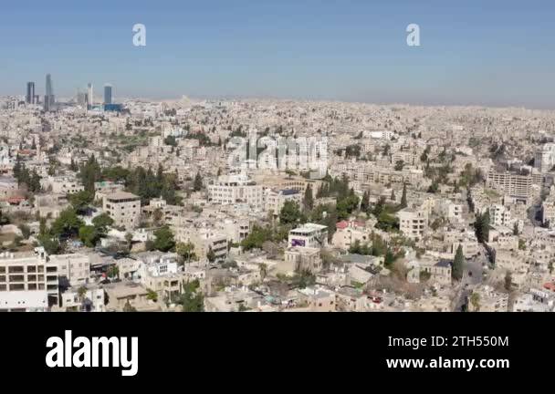 Drone video of the historic center and downtown with skyscrapers ...