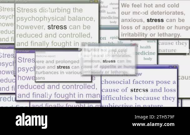Pop up windows with Stress, mental health and depression crisis on ...