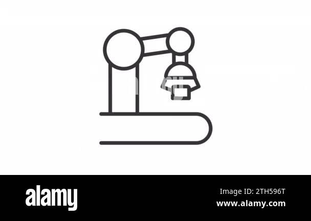 Animated conveyor linear icon. Equipment automation. Manufacturing ...