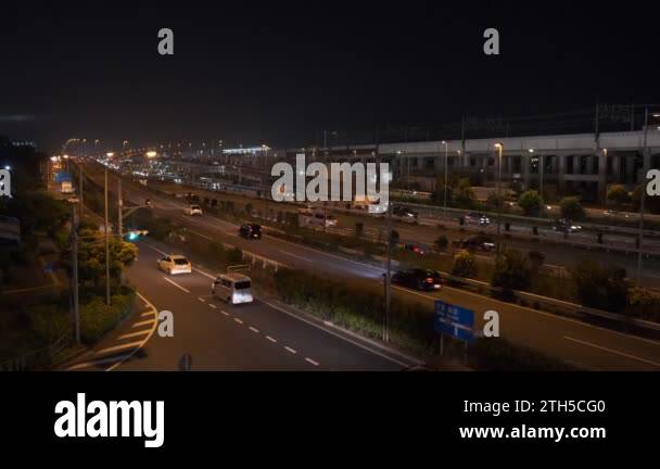 Tokyo Night Metropolitan Expressway Gulf Line Bayshore 2022 Stock Video ...