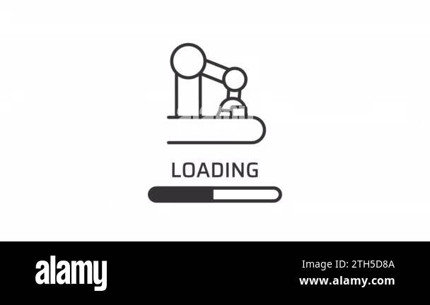 Animated manufacturing linear icon. Loading in progress. Conveyor belt ...