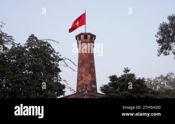 Hanoi, Vietnam, January 2023. View of the Hanoi Flag tower, historical ...