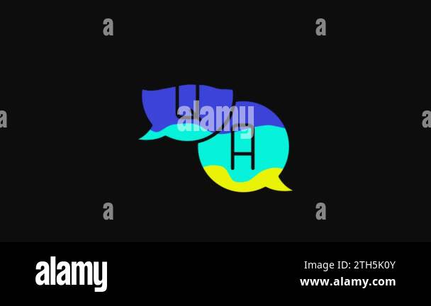 Yellow Speech bubbles with Question and Answer icon isolated on black ...