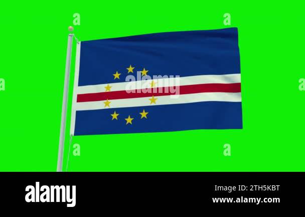 Seamless loop animation of the Cape Verde flag on a green screen ...