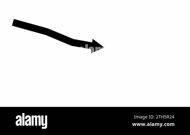 Animated black arrow. Recession chart of economy. Economic crisis, recession, decrease graph ...