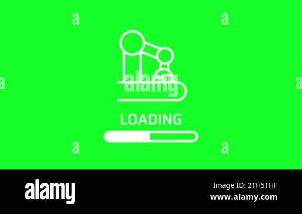Animated manufacture white line icon. Loading in progress. Loop HD ...