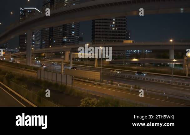 Tokyo Night Metropolitan Expressway Gulf Line Bayshore 2022 Stock Video ...