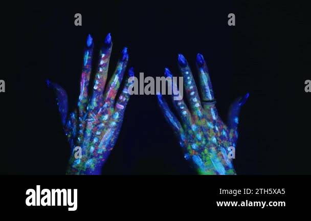 Modern psychedelic creative element with human palm for posters ...