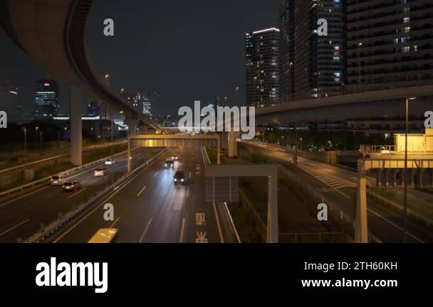 Tokyo Night Metropolitan Expressway Gulf Line Bayshore 2022 Stock Video ...