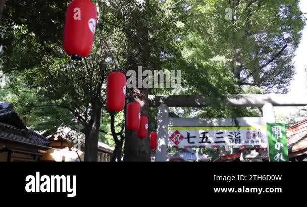 A traditional landscape at Tanashi Shrine in Tokyo. Nishitokyo district ...