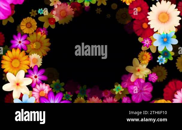 Tropical summer plants Leaves, flowers border frame animation with a ...
