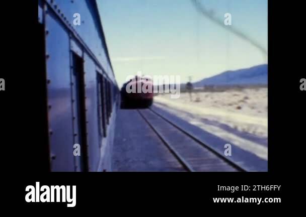 El Paso, Mexico june 1959: Train moves on the tracks scene in 50s Stock ...