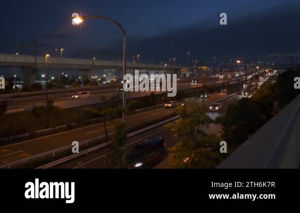 Tokyo Night Metropolitan Expressway Gulf Line Bayshore 2022 Stock Video ...