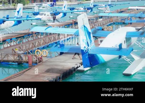 Male, Maldives - December 10 2021: Pilot gets on a Seaplane at ...