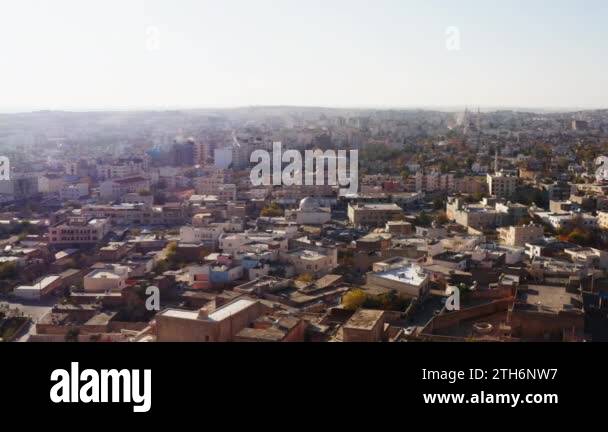 Drone video of houses, streets and neighborhoods in the Middle East ...