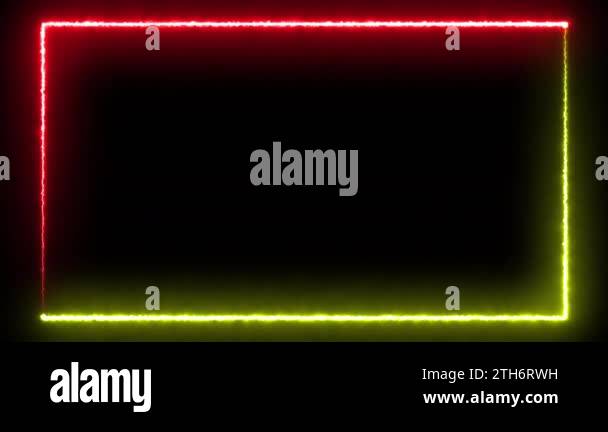 loop motion glowing futuristic laser neon shine frame border at night ...