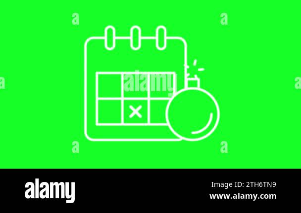 Animated deadline white line icon. Countdown. Meeting deadline. Loop HD ...