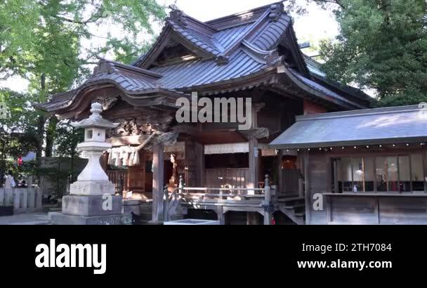 A traditional landscape at Tanashi Shrine in Tokyo. Nishitokyo district ...
