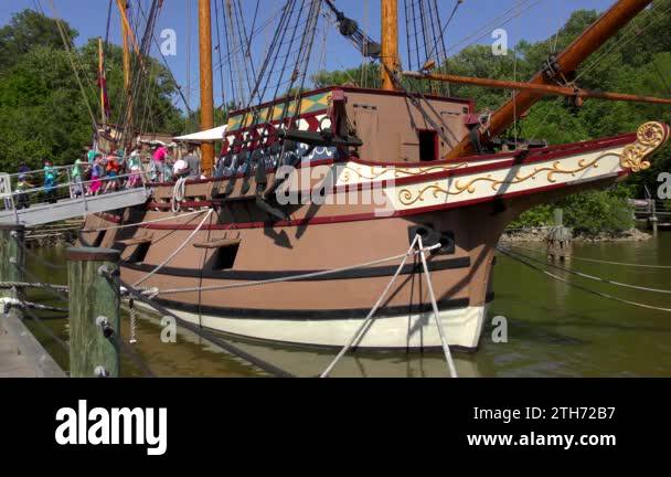 JAMESTOWN, VA: Replica of a Colonial-era ship at the Jamestown ...