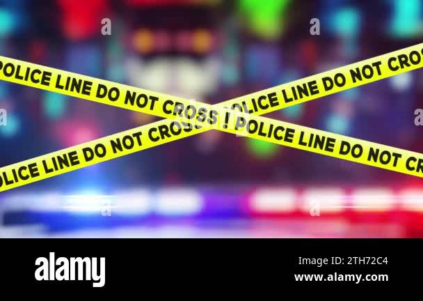 Police line. Do not cross. Seamless loop animation. Emergency hazard ...