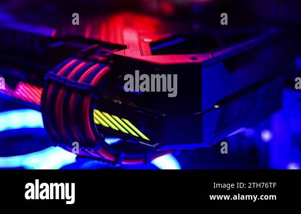 Gpu power socket macro detail shot in a gaming pc. Gpu power ...