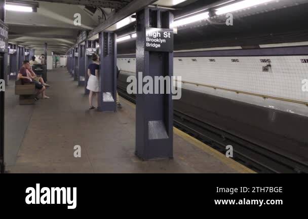 footage of Brooklyn Bridge Metro Station in Brooklyn, New York city ...