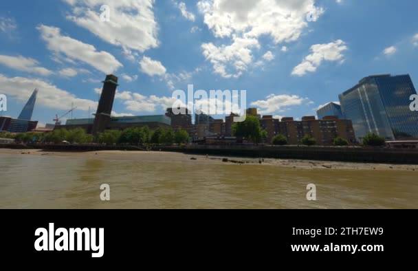 Extreme low water level River Thames London Circa 2022 Stock Video ...